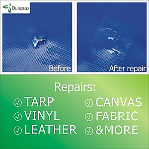 Dulepax-Tent Repair Tape,Awning Repair tape,Boat Covers Repair Tape,RV Covers Repair Kit,Tarp Repair Kit,Canvas Pctch Kit,Sail Tape Etc...1 Roll of 30FT x 2.9"