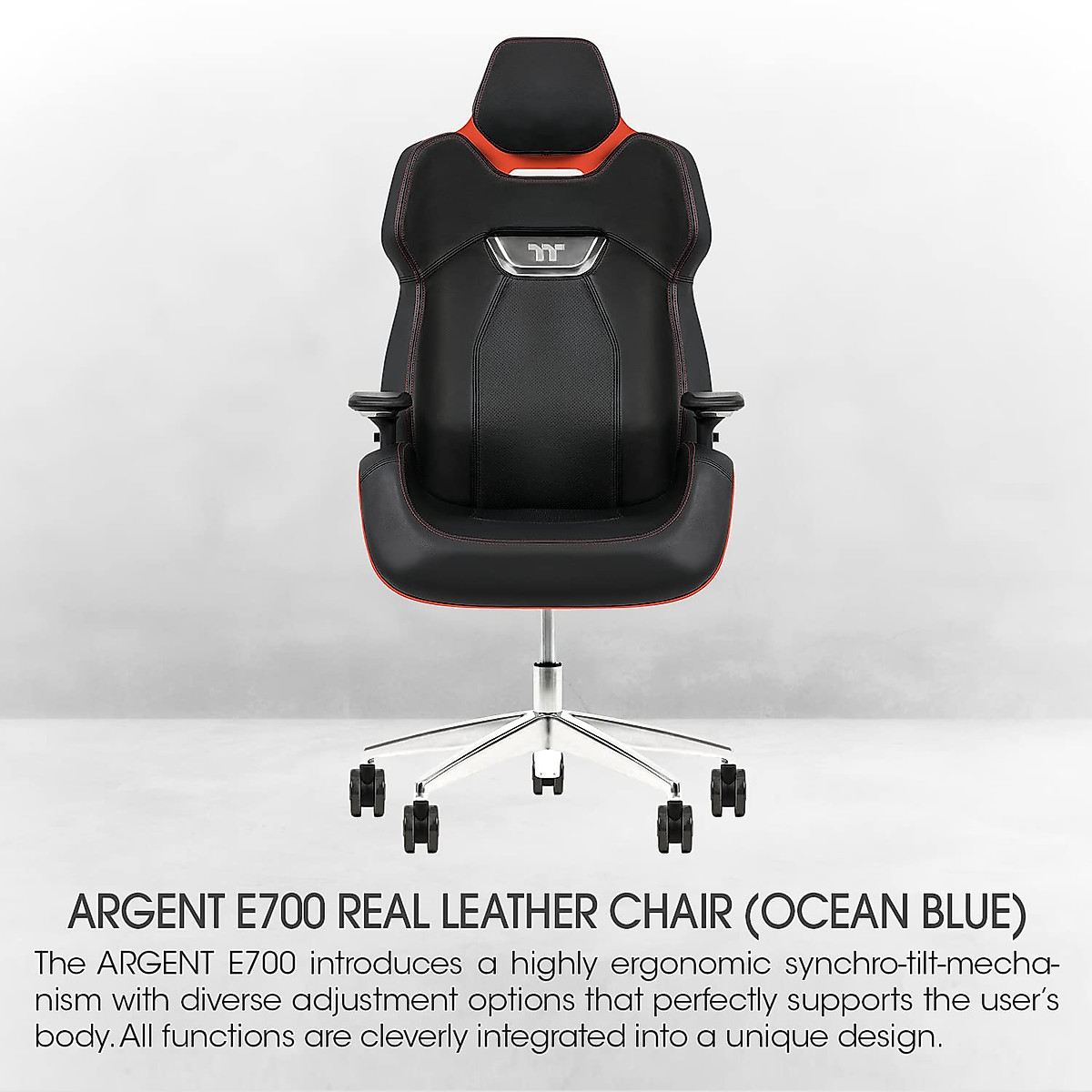 Thermaltake ARGENT E700 Real Leather Gaming Chair (Flaming Orange) Design by STUDIO F∙A∙PORSCHE, GGC-ARG-BRLFDL-01