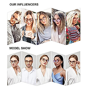 SOJOS Retro Round TR90 Blue Light Reading Glasses Womens Mens Readers Computer Glasses Eyewear Frame SJ9001, Black Frame 0.00 x