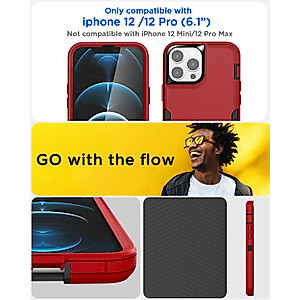 AICase Case for iPhone 12/12 Pro,Support Magnetic Car Mount Heavy Duty 2-Layer Pocket-Friendly Durable Military Grade Protection Shockproof/Drop Proof Protective Cover for iPhone 12/12 Pro_4