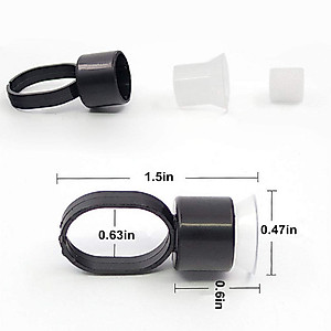 Ink Ring Cups - 50Pcs Pigment Rings Microblading Pigment Glue Rings with Sponge Ink Cups Caps Permanent Makeup Tattoo Eyelash Eyebrow Extensions Medium Holder for Microblading Supplies
