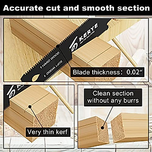 KERYE Mini Hand Saw Woodworking Tools, 6 Inch Japanese Pull Saw with Double Edges of 11/17 TPI, Small Hand Tools Flush Cut Saw for Hardwoods/Softwoods, Light Wood Saw as Gifts for Men/Women-KY05