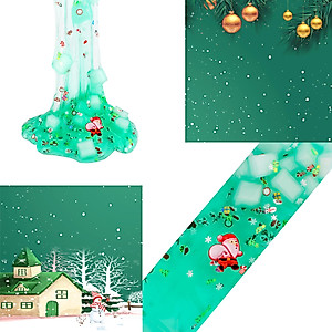1 Pack Big Jelly Cube Glimmer Crunchy Slime Santa Claus Slime Add-ins, Scented Crystal Water Slime, Non-Sticky, Super Soft Sludge Toy, Party Favors Fun Stress Relief Toy for Girls and Boys
