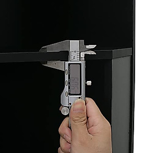 Yusong Bookshelf Corner Shelf Bookcase, Wooden 5-Tier Book Shelves Display Cabinet for Living Room,Bedroom,Bathroom, Black