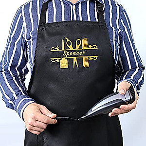 PLACE4PRINT Waterproof Hair Stylist Aprons with 2 Pockets for Men and Women, Salon Hairdresser Smock and Pet Grooming Apron - Adorable Gifts for Barbers, Birthdays, and Housewarming