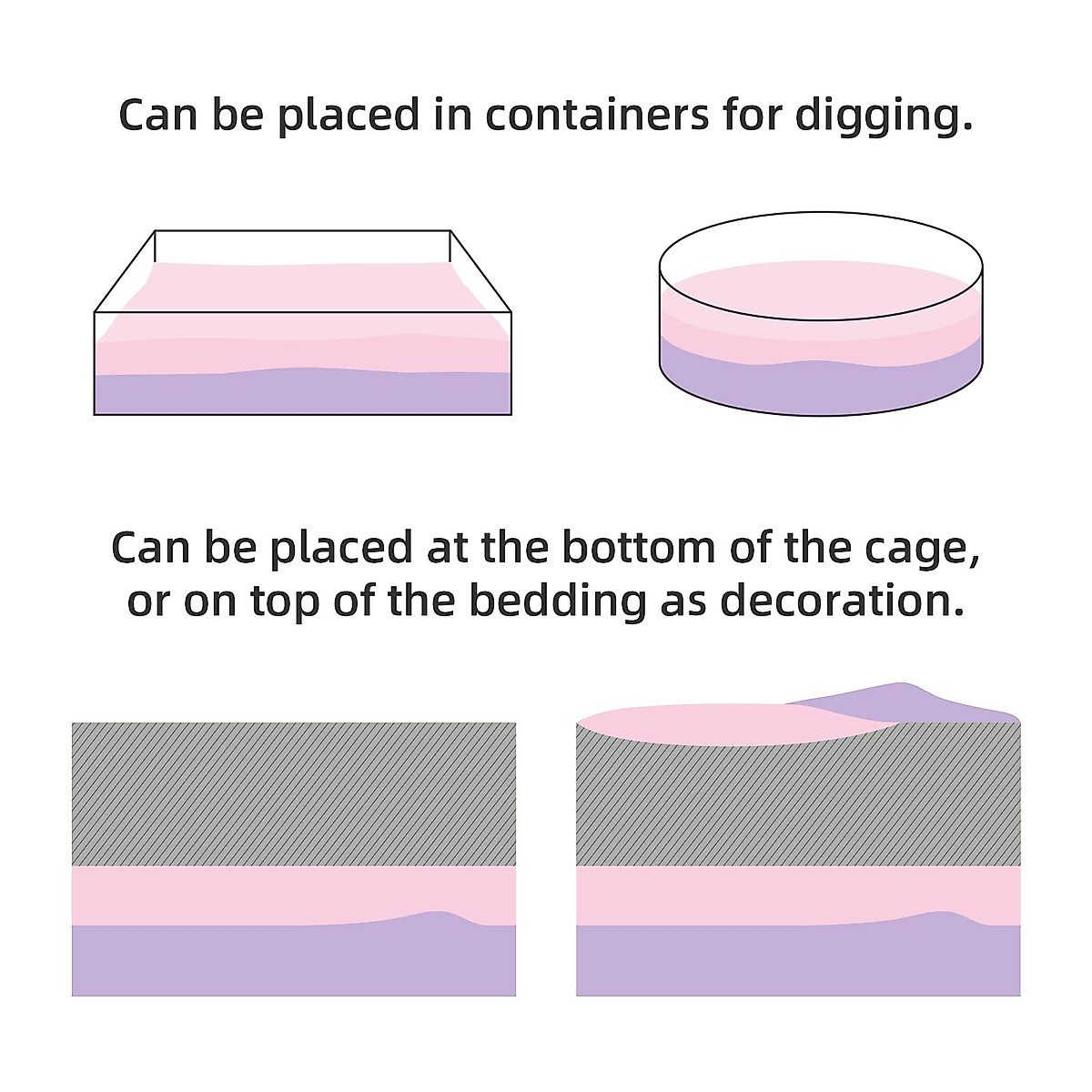 Niteangel Hamster Paper Pellets Bedding 1.8LB / 850g Small Aninam Bedding for Syrian Dwarf Hamsters Gerbils Mice Mouse Lemming Degus or Other Small-Sized Pets (Pink)