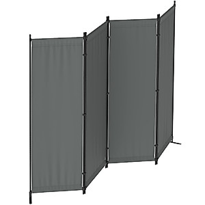 Morngardo Room Divider Folding Privacy Screens 4 Panel Partitions 88" Dividers Portable Separating for Home Office Bedroom Dorm Decor (Grey)