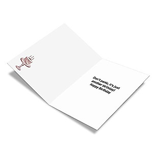 NobleWorks - Funny Happy Birthday Card with Envelope - Hilarious Quarantine, Toilet Paper Humor Greetings - Toilet Paper Panic C3700BDG