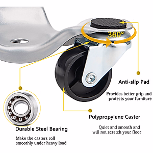 Furniture Moving Dolly, Furniture Tri Dolly, 3 Wheel Movers Dolly for Moving Heavy Furniture, 330LB Load Capacity, Furniture Moving Wheels 4 Pack, 6-Inch Steel Tri-Dolly with Lifter