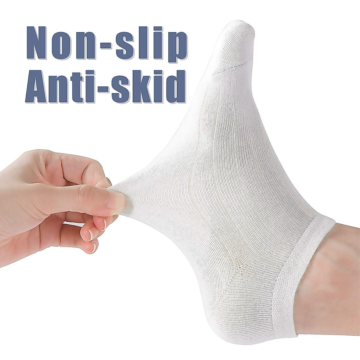 SIONCY Women's Low Cut Socks,6 Pairs Cotton Ankle Socks for Women,White Non Slip Cushioned Athletic Short Sock (White)