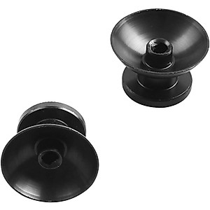 2PCS Aluminum Metal Analog Joystick Thumbstick Rocker Mushroom Caps Button for PS4 Xbox One Replacement (Black)