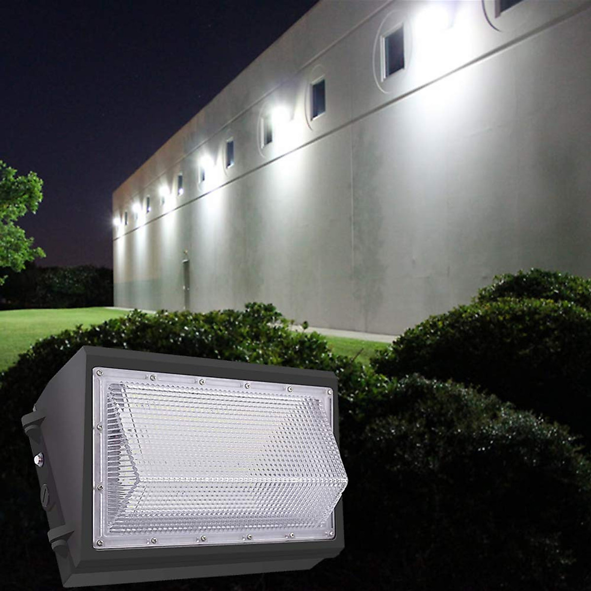 4PACK Dusk to Dawn 150W LED Wall Pack Light Fixture, 19500LM 800-1000W HPS/HID Equivalent, 5000K Daylight Commerical/Industrial Outdoor Security Lighting, ETL for Parking Lot,Warehouse,Entrance