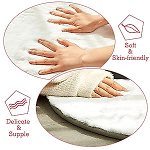 Ultra Soft Faux Fur Area Rugs Faux Rabbit Fur Round Rug, Living Room Rugs for Bedroom, Dining Room, Living Room, Giraffe Print Brown Animal Print