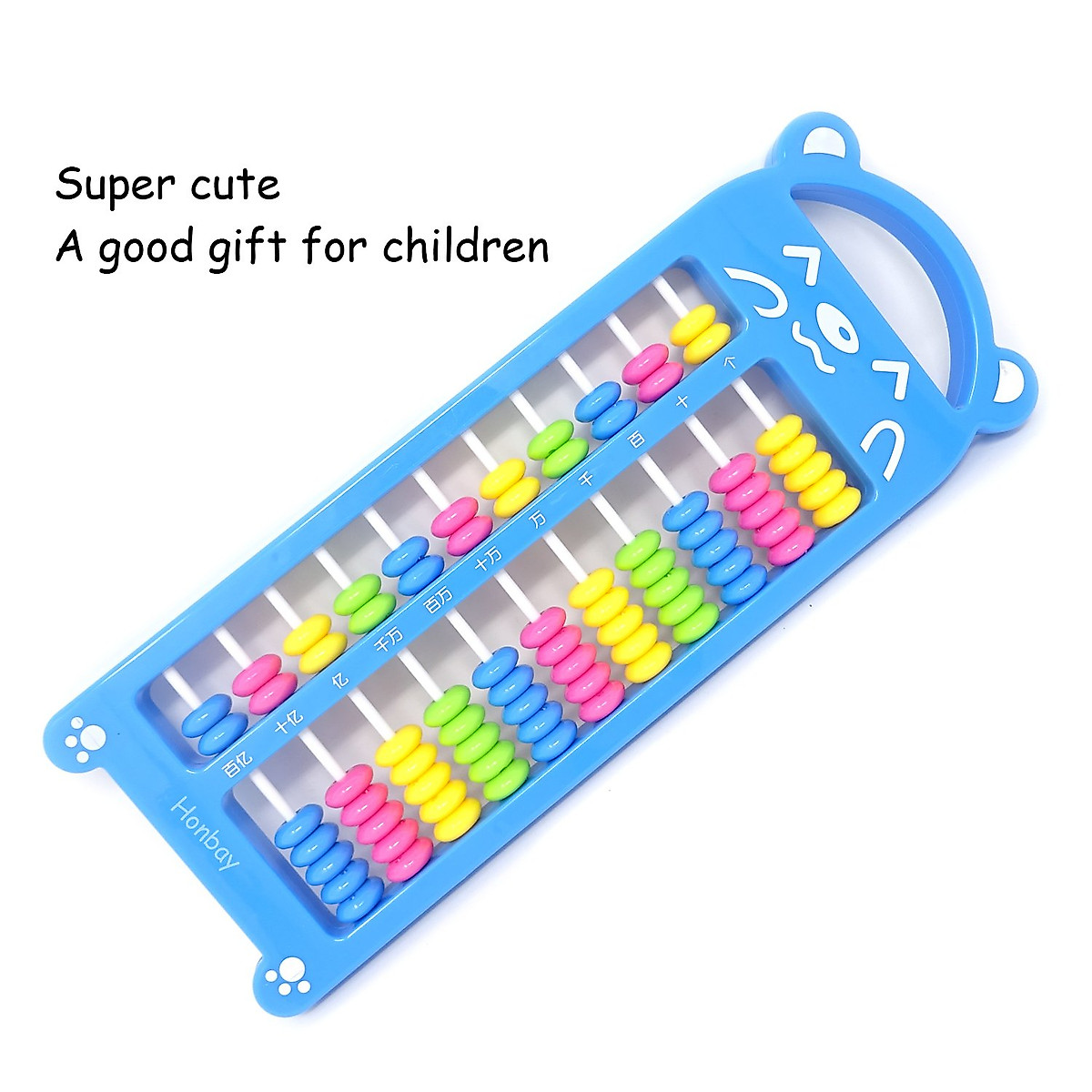 Honbay Cartoon Bear 11 Digits Plastic Chinese Abacus Soroban Arithmetic Tool Calculating Tool, Random Color