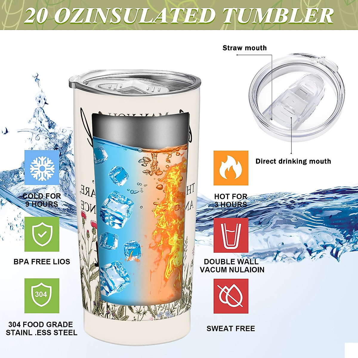 4 Pcs Retirement Gift for Women 2024 Happy Retirement Presents 20oz Stainless Steel Tumbler Makeup Bag Bookmark Set Retired Gifts Box for Mom Grandmom Teacher Coworker Nurse(Lively Style)