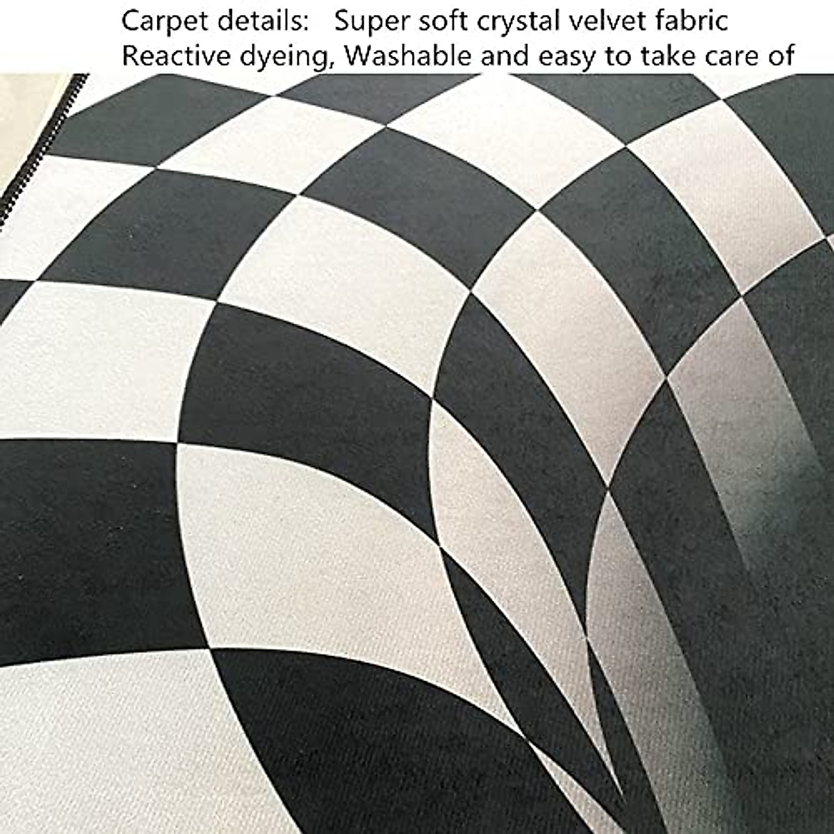 Meilihua, 3D Vortex Optical Illusion Rug Round Carpet Clown Doormat for Lvining Bedroom, Black White Plaid Round Rugs 3D Visual Optical Floor Mat (Colour, 5080)