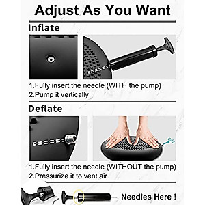 Tumaz Wobble Cushion - Wiggle Seat to Improve Sitting Posture & Stay Focused for Sensory Kids, Balance Disc to Relief Back Pain & Core Strength & Flexible Seating [Extra Thick, Pump Included]