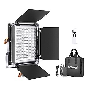 Neewer Advanced 2.4G 480 LED Video Light, Dimmable Bi-Color LED Panel with LCD Screen and 2.4G Wireless Remote