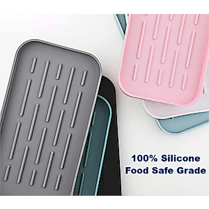 Silicone Kitchen Sink Organizer, Sponges Holder, Soap Rack 9.96 x 5.24 Inches, Silicone Tray for Sponge, Dispenser, Scrubber and Other Kitchen and Bathroom Accessories Color Teal Pack 2