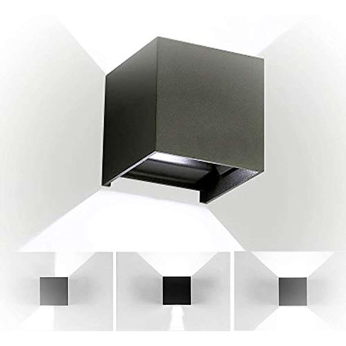 Wrasse LED Aluminum Outdoor Wall Sconces 12W Modern Wall proch housing Lighting 110v Exterior Black 6500k Garage Corridor Lights Wall Mounted Lamp Porch Patio Light 2PCS (Matte Black 6500k)