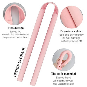 HRYYDS Upgraded Curler with Gift Box - Velvet Headband for Heatless Sleep-in Curls, No Smell, For Long and Medium Hair (Pink)