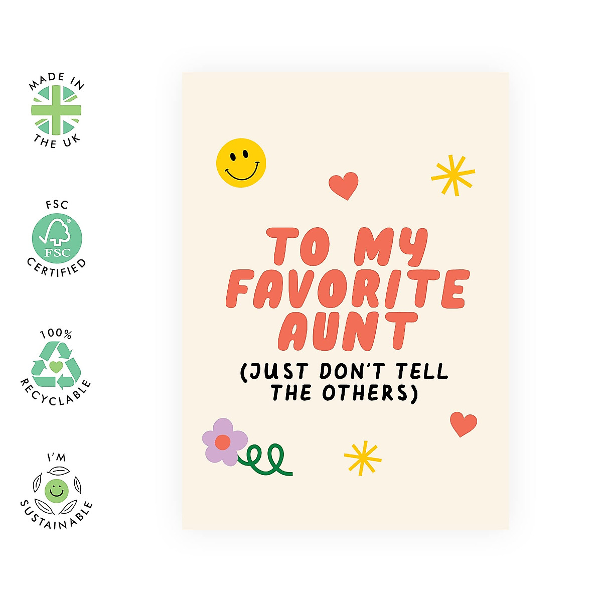 CENTRAL 23 Birthday Card for Aunt - Funny Aunt Birthday Card Form Nephew Or Niece - 'My Favorite Auntie' - Comes With Fun Stickers - Made In UK