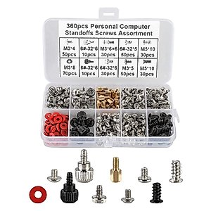 Wshao store 360PCS Personal Computer Screw,Pc Case Screws,Motherboard Standoffs for Hard Drive Pc Case Motherboard Fan Power Graphic (Color : Photo Color)