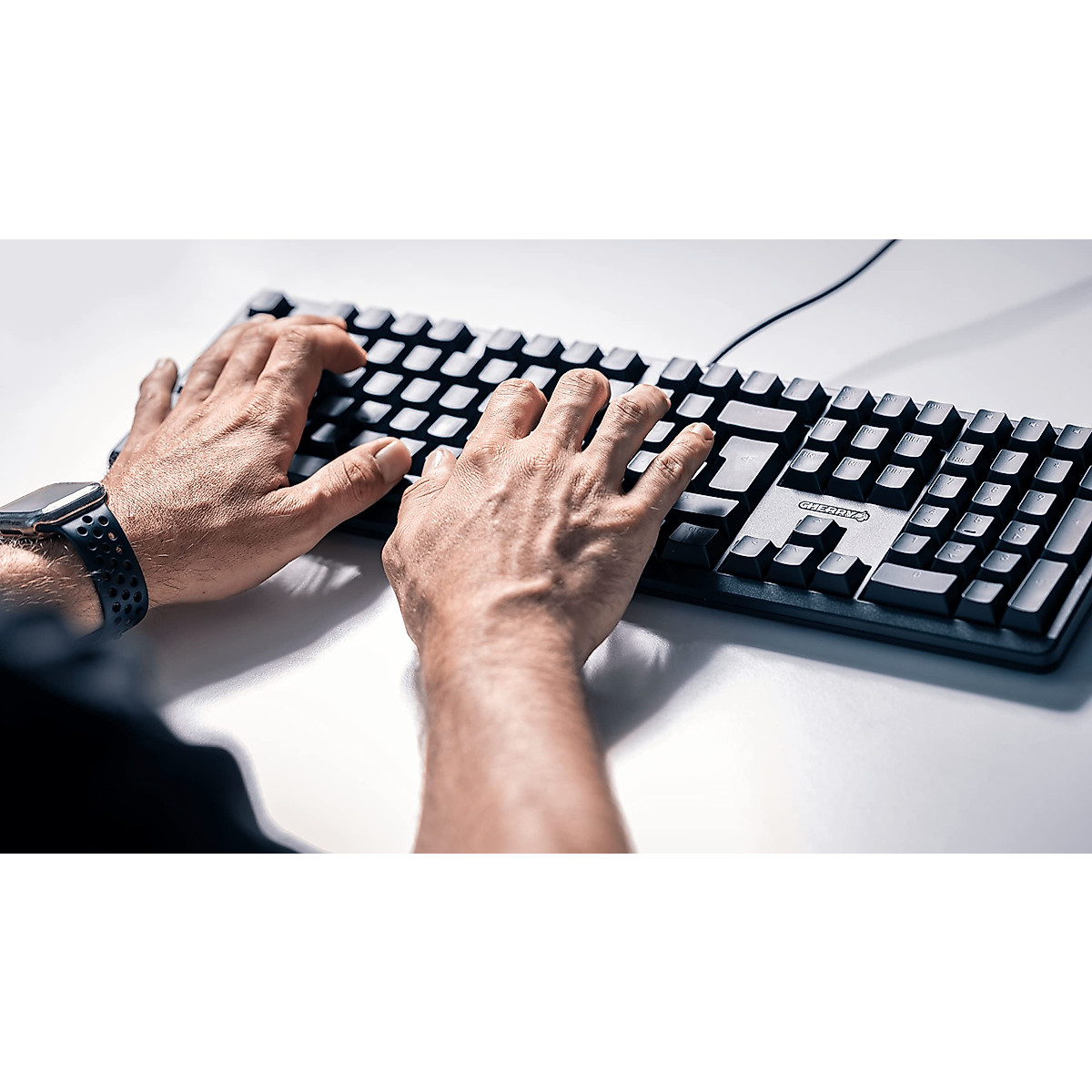 Cherry MX RGB Mechanical Keyboard with MX Red Silent Gold-Crosspoint Key switches for typists, Programmers, Creator, Coder, Work in The Office or at Home G80-3000N RGB (Full Size)