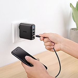 Anker Quick Charge 3.0 43.5W 4-Port USB Wall Charger, PowerPort Speed 4 for Galaxy S7/S6/edge/edge+, Note 4/5, LG G4/G5, HTC One M8/M9/A9, Nexus 6, with PowerIQ for iPhone 7, iPad, and More