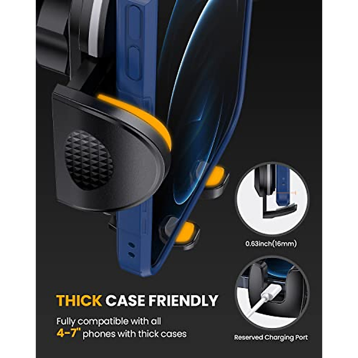 Car Phone Holder Mount: 2023 Hands-Free Vent Phone Clip [Big Phones & Thick Case Friendly], Compatible with iPhone 14/13/12 Pro/Max/8/Plus X/XR/XS/SE/Samsung Galaxy S22/S21/S20+/S10/S9/Note 20/10