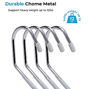 JS HANGER Open-Ended Pants Jean Hangers - 20 Pack Versatile Metal Non-Slip Hangers for Pants, Jeans, Trousers, Scarf - Space-Saving Clothes Hangers for Women Men, Grey, Gray