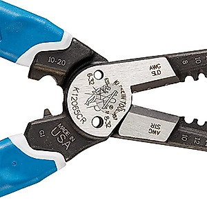 Klein Tools K12065CR Wire Stripper / Cutter / Crimper Tool for Cutting, Stripping, Crimping, Twisting (8-18 AWG solid, 10-20 AWG stranded)