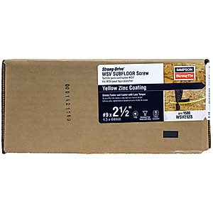 Simpson Strong-Tie WSV212S Strong-Drive WSV SUBFLOOR Screw (Collated) — 9 x 2-1/2 in. T25, Yellow-Zinc (1500-Qty)