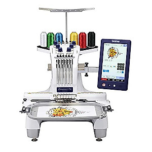 New brothread - Single Huge Spool 5000M Each Polyester Embroidery Machine Thread 40WT for Commercial and Domestic Machines - White