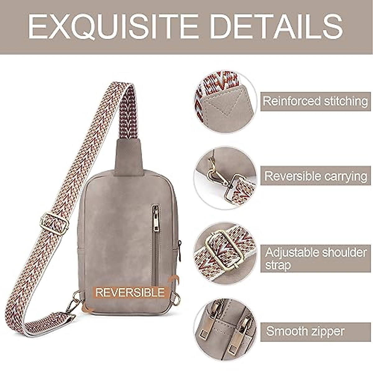 CLUCI Crossbody Bags for Women Sling Bag for Women Men Leather Large Cross Body Bag for Woman Sling Backpack Crossbody Backpack for Travel Hiking Outing