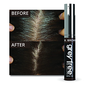 Greyfree Root Touch-Up Hair Mascara Dark-Brown Temporary Gray Roots Concealer