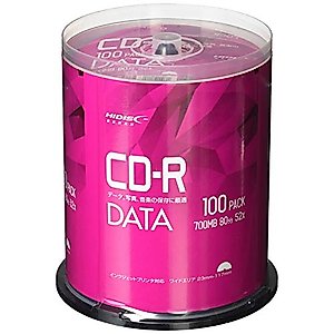 HI-DISC VVDCR80GP100 CD-R Data 700MB 80min 52x Speed 100 Sheets Compatible with Inkjet Printers