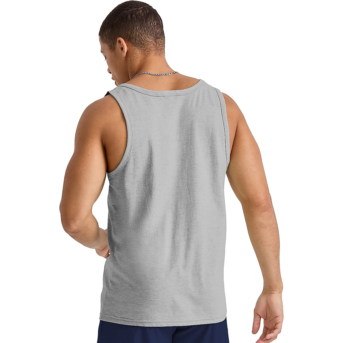 Hanes Comfortblend Originals Top, 100% Cotton Men, Sleeveless Tank Shirt, Light Steel, Small