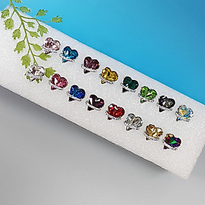 Earrings for Women,Infinity Love Heart Austria Crystal,925 Sterling Silver Stud Earrings,Anniversary Birthday Graduation Jewelry Gifts for Her (Aurore Boreale)