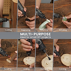 HARDELL Mini Cordless Rotary Tool 4V, 5-Speed Rotary Tool Kit with 86 Accessories, Power Rotary Tool for Cutting, Engraving, Sanding, Drilling, Polishing, Small Wood Carving tool or DIY Crafts(Black)