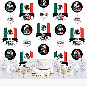 Big Dot of Happiness Viva Mexico - Mexican Independence Day Party DIY Dangler Backdrop - Hanging Vertical Decorations - 30 Pieces