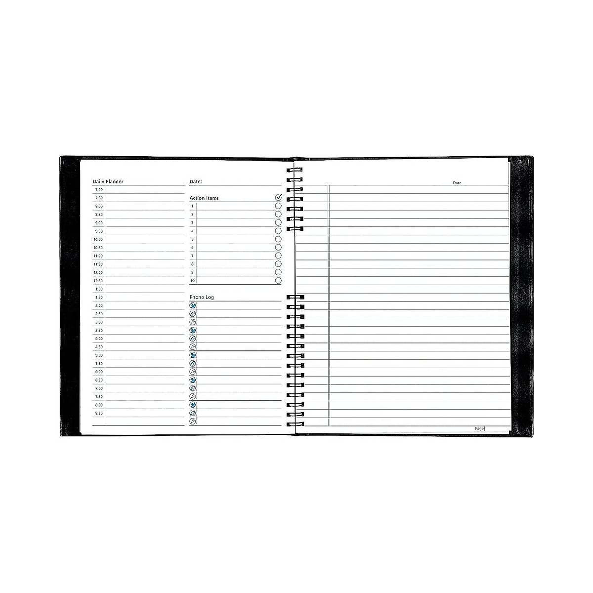 Blueline A29C81 NotePro Undated Daily Planner, 9-1/4 x 7-1/4, Black