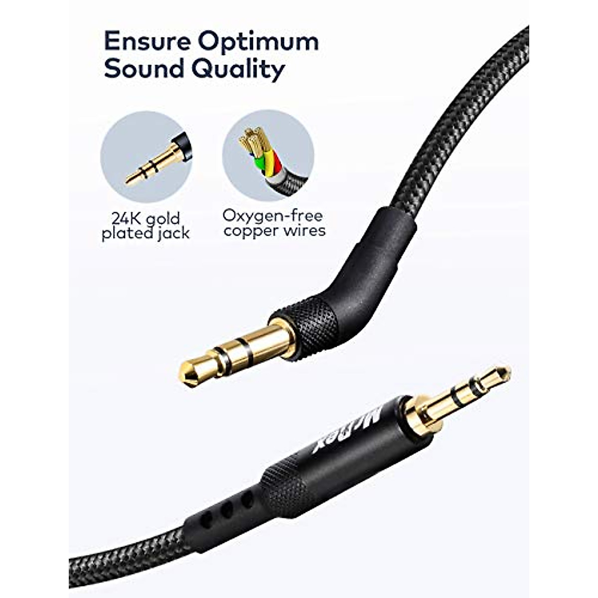Mr Rex 2.5mm to 3.5mm Audio Aux Cable for Bose 700 QuietComfort QC45 QC35II QC35 QC25 Headphones, JBL E45BT E55BT Headsets, Headphone Replacement Cord Nylon Braided Cable Stereo Adapter 5ft/1.5m,Black