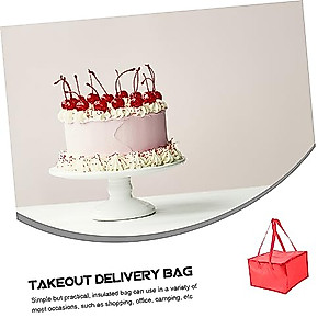 HEASOME Zip Ties Outdoor Insulation Bags Non-woven Fabric Takeout Food Bag with Zipper Insulated s Pizza Bags for Carry Portable Decorate Hot Bag for Food Delivery