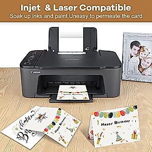 Goefun Blank Note Cards and Envelopes 5 x 7 Folded Cardstock and A7 Envelopes Self Seal 100 Pack for Invitations, Wedding, DIY Greeting Cards, Birthday