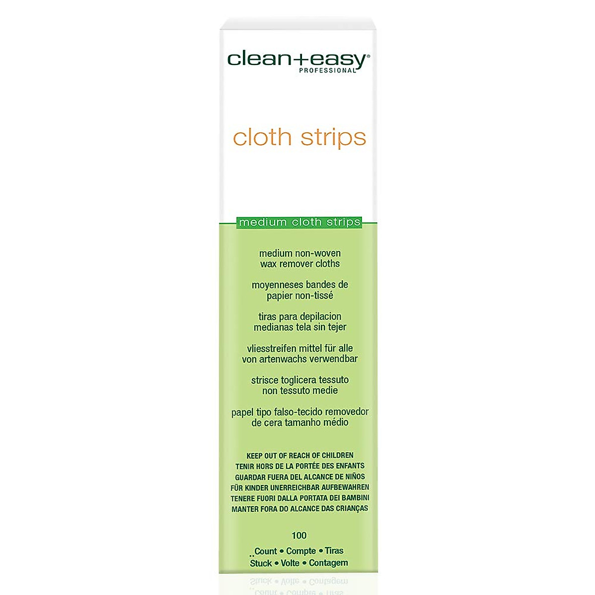 Clean + Easy Cloth Strips, Medium Non-Woven, Wax Remover Cloths, 100-ct, 1-pack