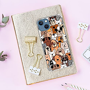 Hi Space Compatible with iPhone 13 Mini Case 2021 5.4 Inch, Dog Cartoon Ultra Clear Slim Transparent Flexible TPU Bumper Shockproof Protective Cover for iPhone 13 Mini