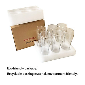 BPFY 6 Pack 16oz Pilsner Beer Glasses, Bar Glassware, Drinking Glasses for Home Kitchen Entertainment