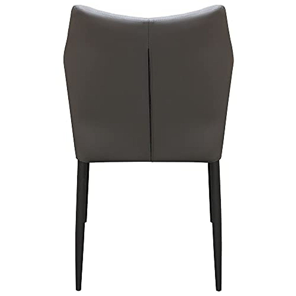 Nova Lifestyle Milo 4-Pack Dining Chairs in Grey Diamond Tufted Leatherette with Black Powder Coat Legs