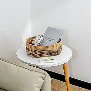 CubesLand Small Cube Shelf Closet Storage Baskets Bins Set 2,Woven Basket for Organizing/Storage, Long-lasting &Skin-friendly Storage Basket Bin,Stylish Room Decor Basket,Camel/Mixed Black Rope Basket